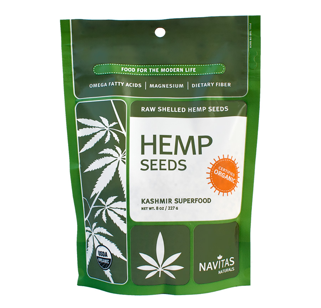 Hemp Seeds Raw Organic Shelled 8oz 277g Navitas Naturals