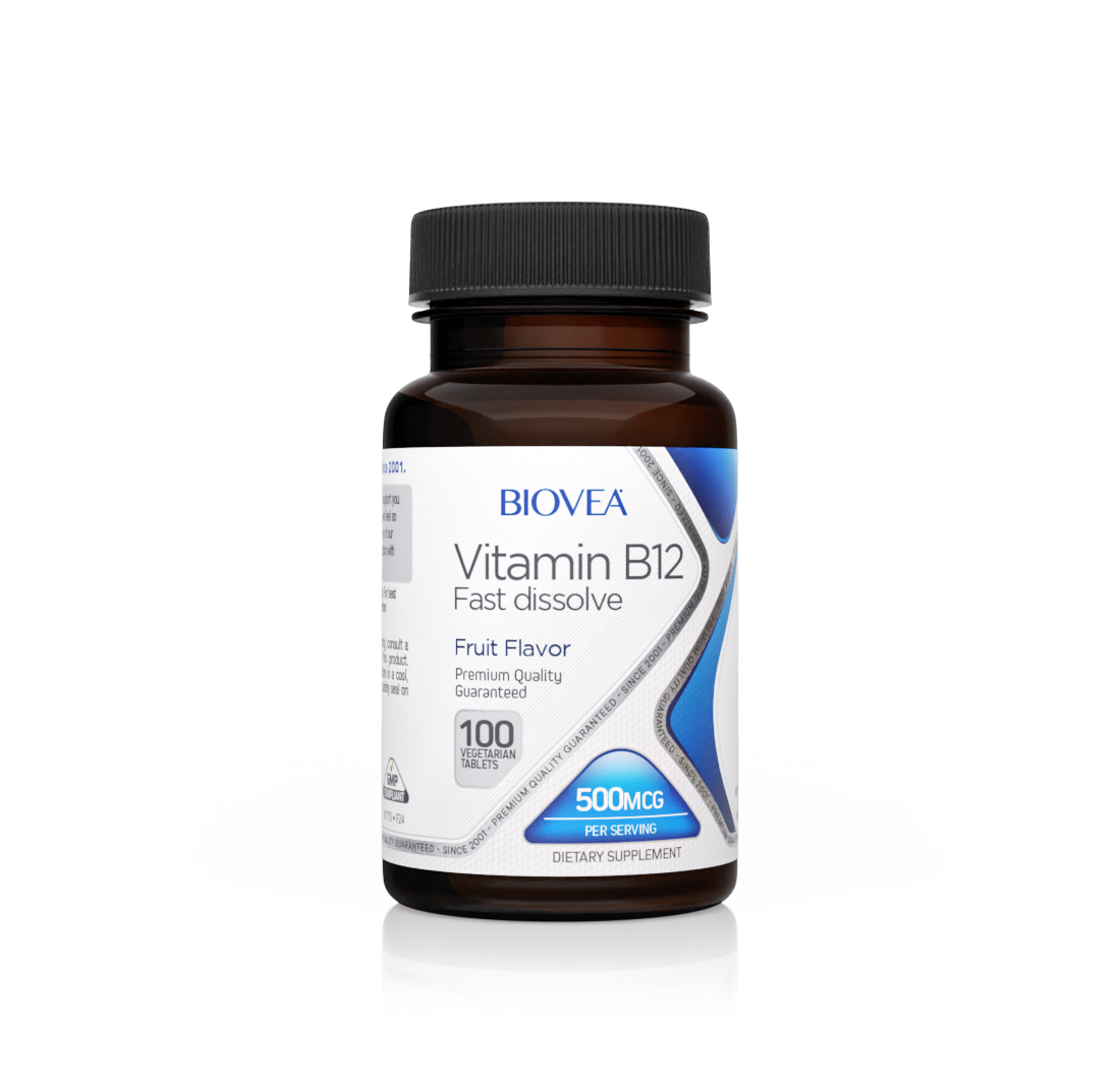 Vitamin B12 500mcg 100 Fast Dissolve Tablets BIOVEA