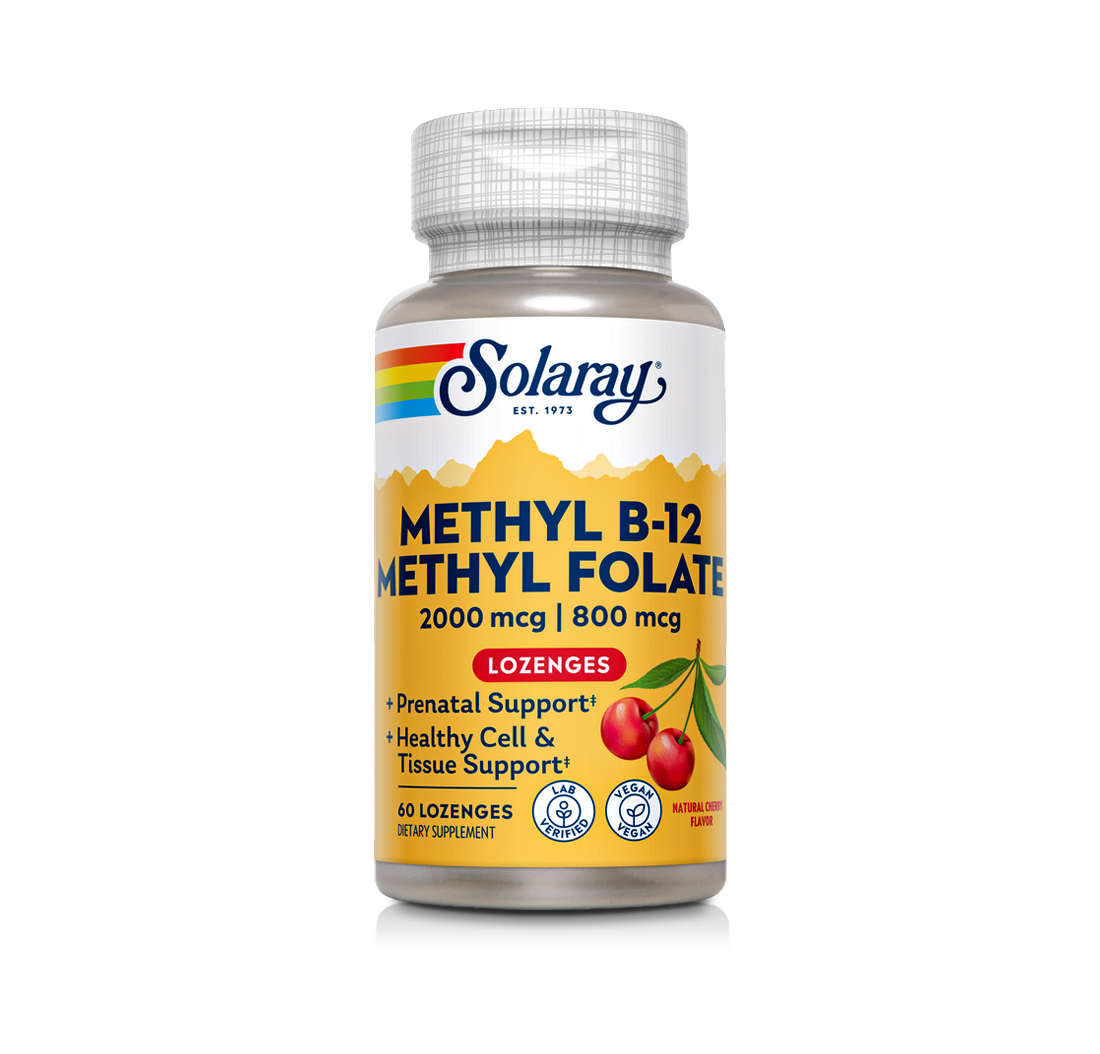 METHYL B-12 METHYL FOLATE (Natural Cherry) 60 Lozenges by Solaray ...